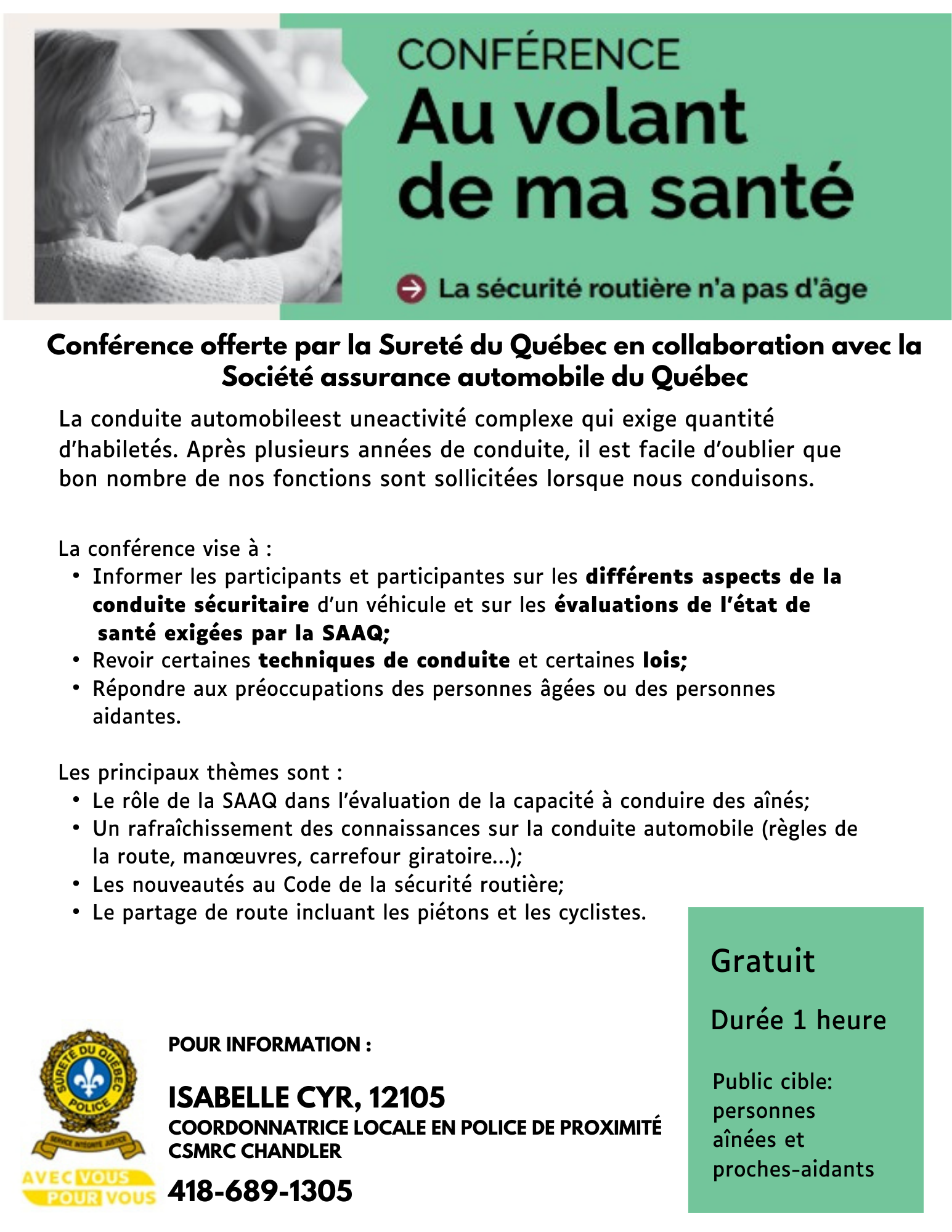 Conférence 14 mai 2026 : Au volant de ma santé - SAGIM